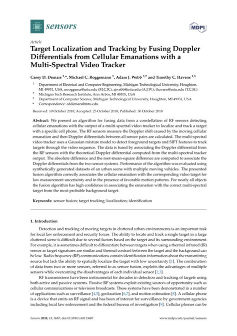Pdf Target Localization And Tracking By Fusing Doppler Differentials
