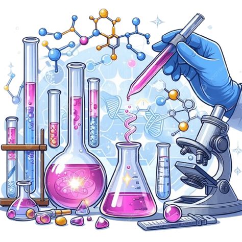 Scientific Research Concept Illustration In Cartoon Style Laboratory