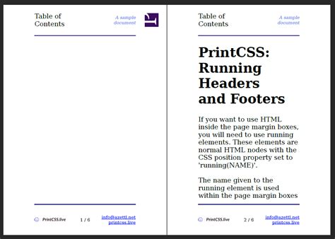 Printcss Table Of Contents A Widespread Use Case For Your Printcss