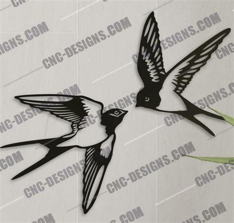 Graceful Swallow DXF Files Download Now
