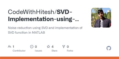 github codewithhitesh svd implementation using matlab noise reduction using svd and