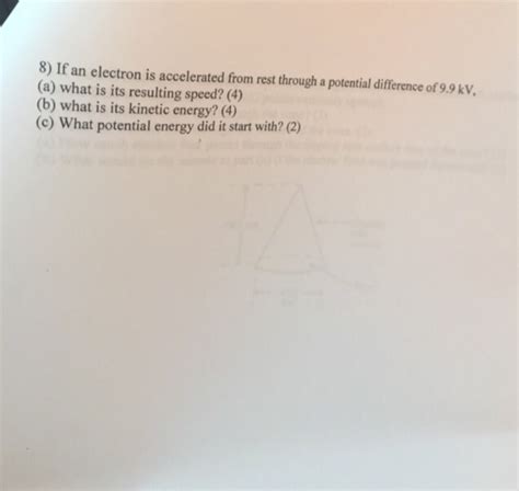 Solved If An Electron Is Accelerated From Rest Through A