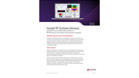 Pathwave Rf Synthesis Genesys Keysight