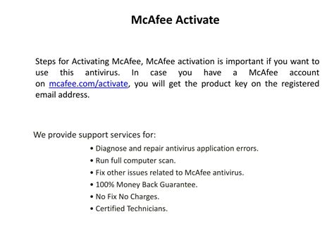 PPT Mcafee Com Activate Activate Product Key Activate McAfee PowerPoint Presentation ID