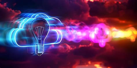 Premium Photo Lightbulb Cloud Symbolizes Innovative Power Potential Of Cloud Computing Concept