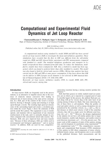 Upscale Jet Loop Reactor 3 Pdf Computational Fluid Dynamics Turbulence