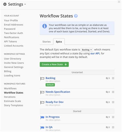 Epic Workflow States Shortcut Help Center