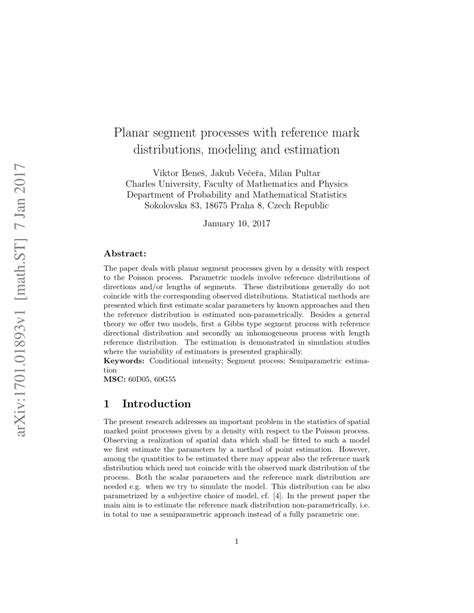 Pdf Planar Segment Processes With Reference Mark Distributions