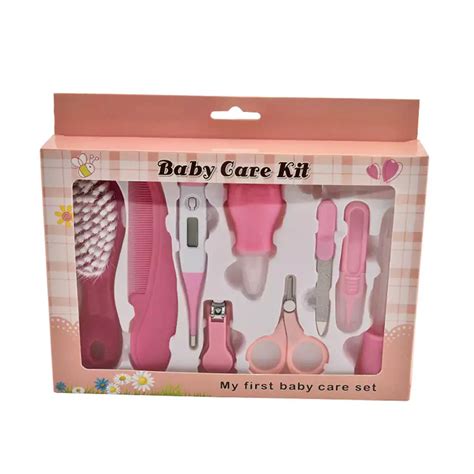 ბავშვის მოვლის ინსტრუმენტების ნაკრები ვარდისფერი