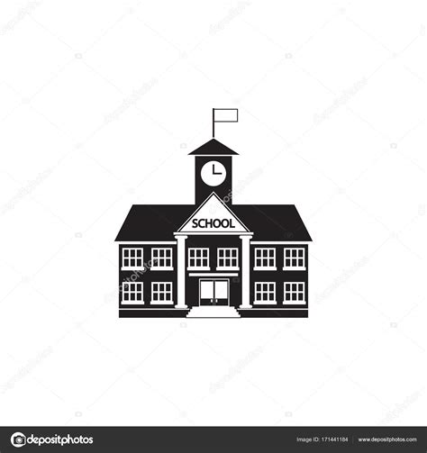 학교 건물 아이콘 벡터 솔리드 로고 픽토그램 W 절연 Stock Vector By ©amin268 171441184