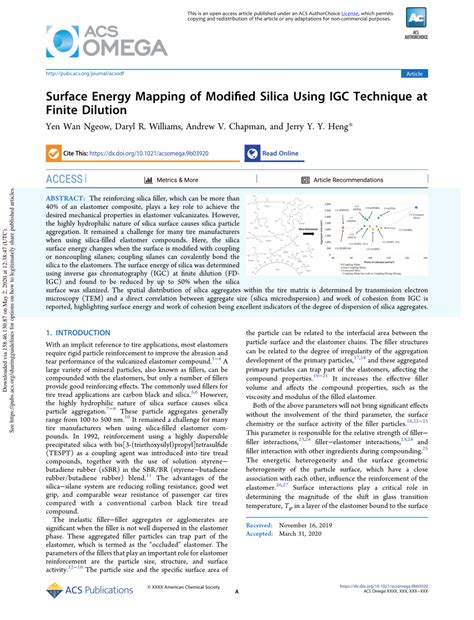 Pdf Surface Energy Mapping Of Modified Silica Using Igc Technique At