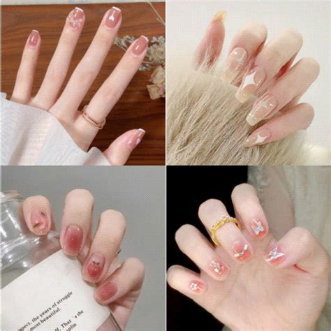 4162 당일배송 예쁜 수제 웨딩 데일리 네일팁 셀프네일24pcs 에이블리