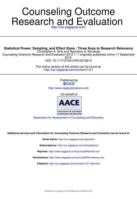 Pdf Statistical Power Sampling And Effect Sizes Three Keys To