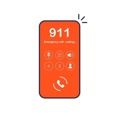 Premium Vector Smartphone With Emergency Call On A Red Screen 911
