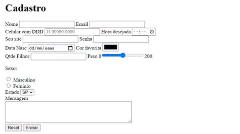 Tipos De Input Html Seu Site Com Formulários Inteligentes Aylton Inacio