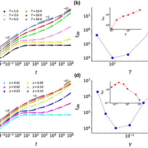 Diffusion Properties Vs Temperature T And Friction Coefficient γ A