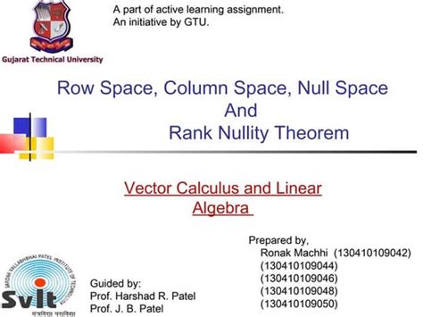 rank nullity theorem ppt