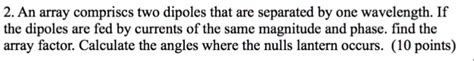 Solved The Dipoles Are Fed By Currents Of The Same Magnitude And Phase