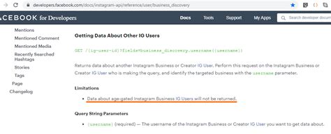 instagram graph api does not return id of user who commented stack