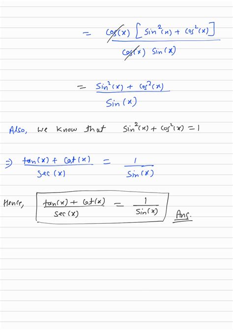 [solved] Simplify The Trigonometric Expression Below By Writing The Course Hero