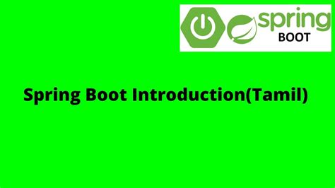 springboot introduction learn springboot in tamil youtube