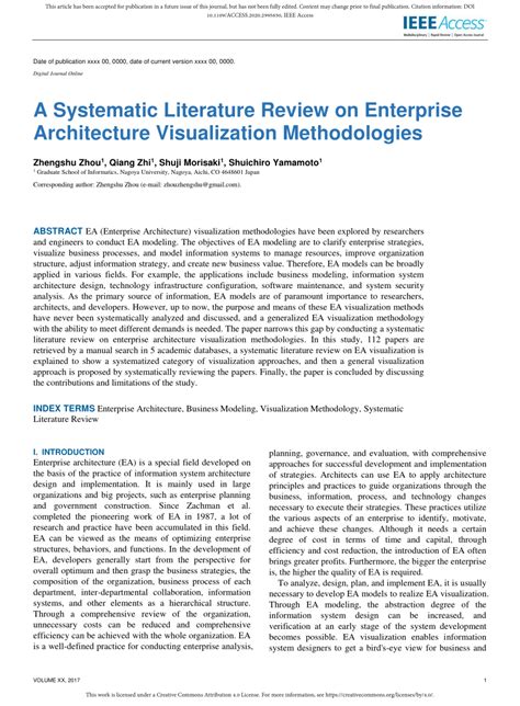 Pdf A Systematic Literature Review On Enterprise Architecture