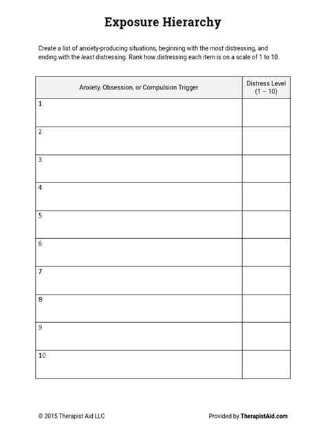 Ocd Exposure Hierarchy Pdf