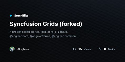 Syncfusion Grids Forked StackBlitz
