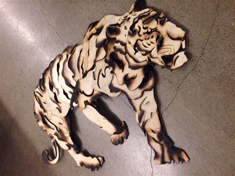Скульптура тигра из обрезков фанеры своими руками [Чертежи прилагаются ...