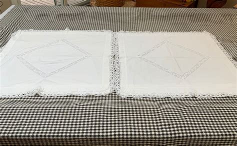 Lovely Pair Of Antique White Cotton And Lace European Pillow Shams Etsy