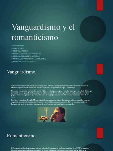 Vanguardismo Y El Romanticismo Pdf Romanticismo Vanguardia