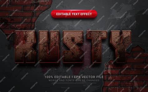 Premium Vector Rusty Text Effect
