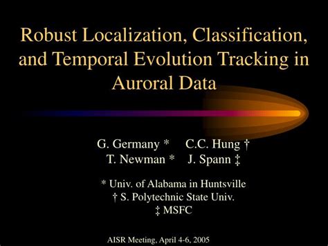 Ppt Robust Localization Classification And Temporal Evolution