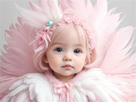 Premium Photo Baby Princess Angel In Feather Paradise