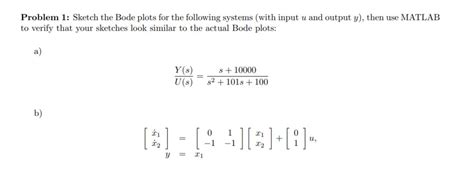 Solved Problem 1 Sketch The Bode Plots For The Following