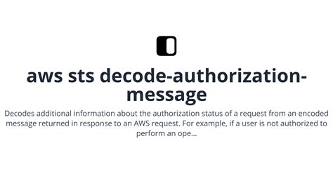 aws sts decode authorization message fig