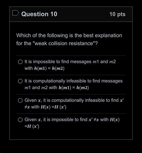 Solved Question 10 10 Pts Which Of The Following Is The Best