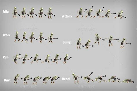 2d Game Skeleton Character Spritesheet Graphic Design Portfolio Print Game Inspiration How