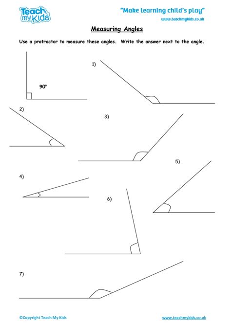 Measure Each Angle Worksheets