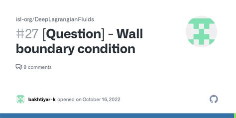 Question Wall Boundary Condition · Issue 27 · Isl Orgdeeplagrangianfluids · Github
