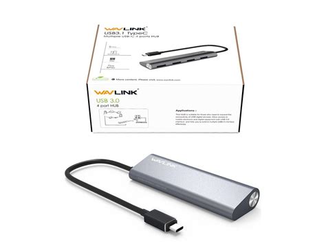 Wavlink Ports USB Type C To USB Hub Gbps Transmission Rates Aluminum Design Multi