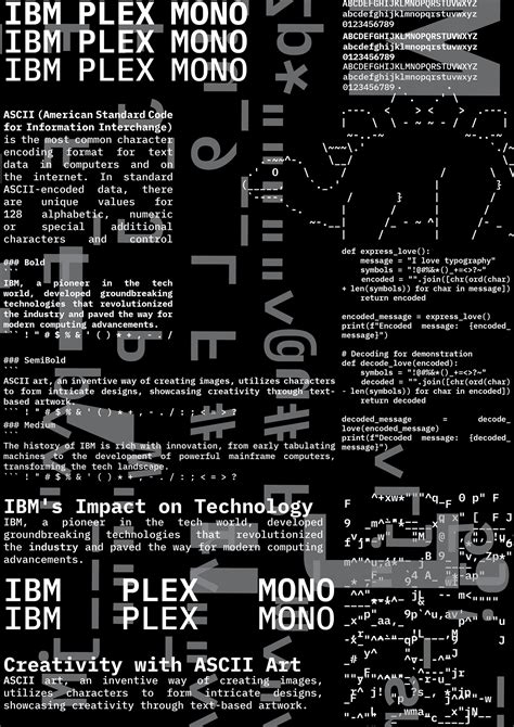 IBM Plex Mono Font Specimen Behance