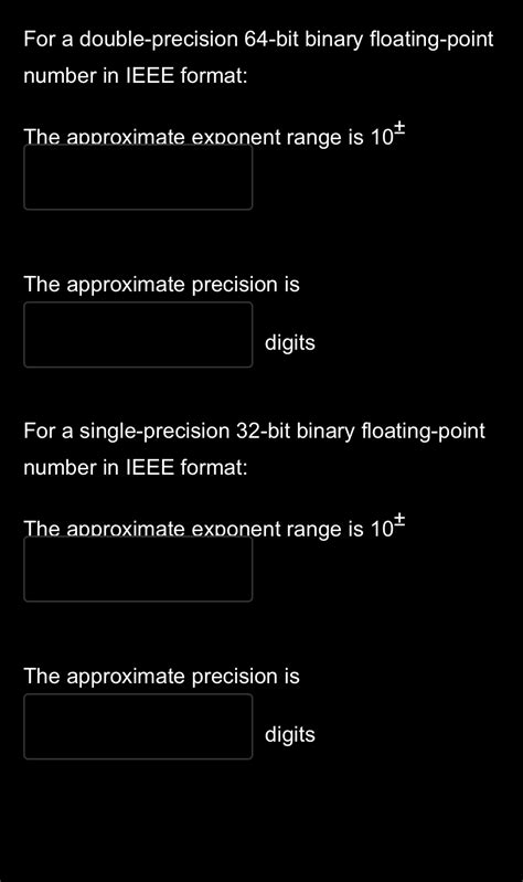 solved for a double precision 64 bit binary floating point