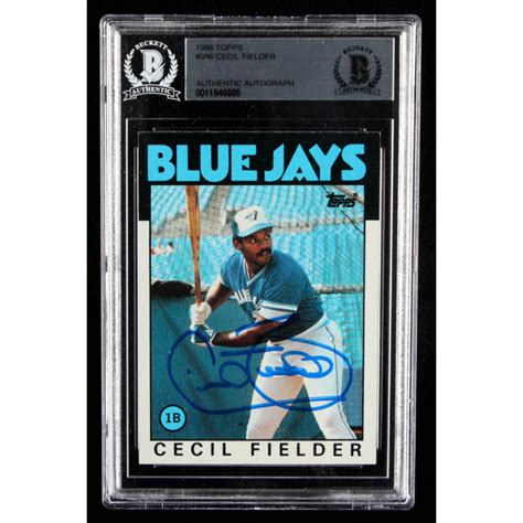 Cecil Fielder Signed 1986 Topps 386 Rc Bgs Encapsulated Pristine Auction
