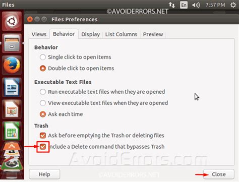 Ubuntu Add Delete To The Right Click Context Menu AvoidErrors
