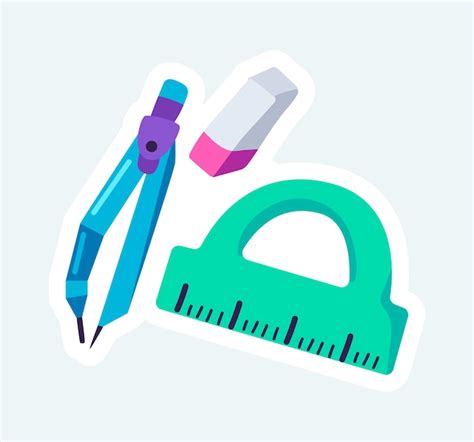 Borracha De Régua E Compasso Para Aula De Matemática Ciência E Educação