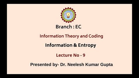 Information Theory And Coding Information And Entropy Aktu Digital