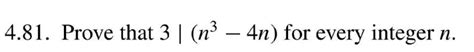 solved 4 81 prove that 3∣ n3−4n for every integer n
