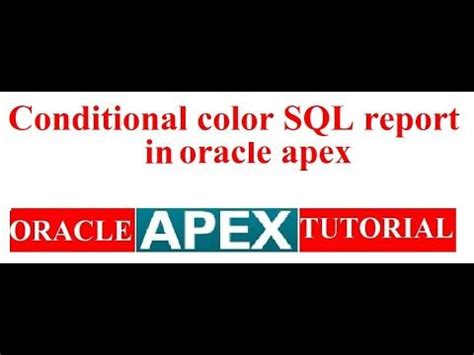 Conditional Color SQL Report In Oracle Apex Oracle Apex Apex Sql