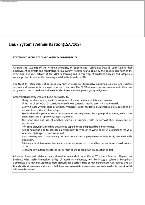 Lsa721s Linux Systems Administration Course Outline Computing For